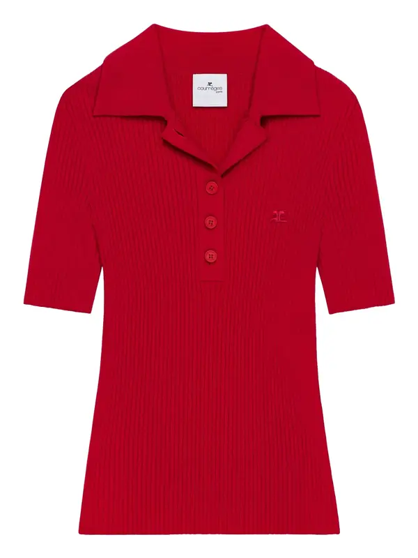 COURREGES Iconic Polo Top - Red