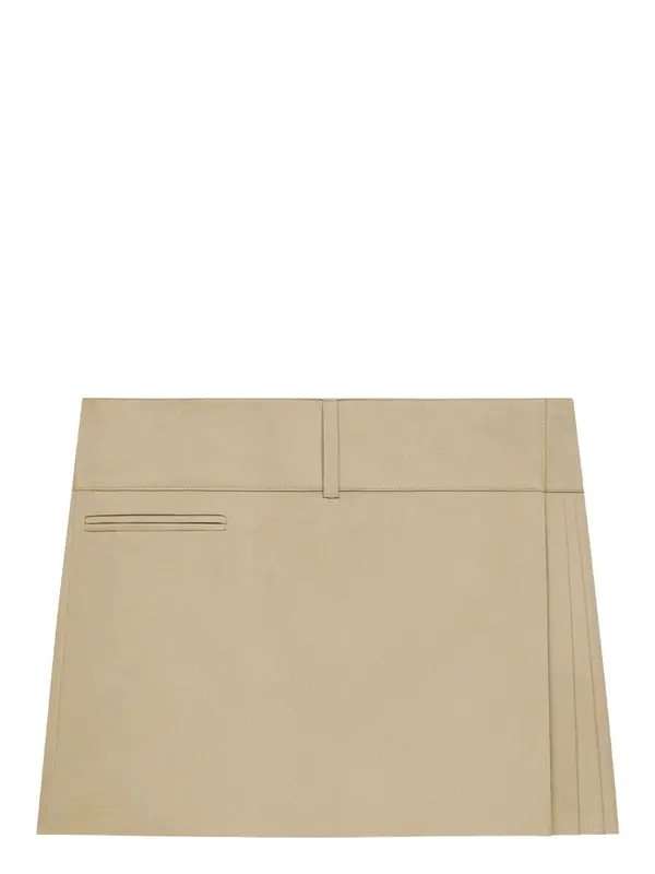 COURREGES Belted Pleated Mini Skirt - Neutrals