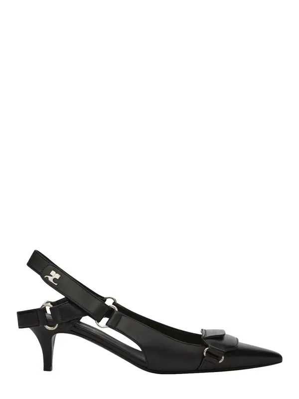 COURREGES 50mm Racer Slingback Pumps - Black
