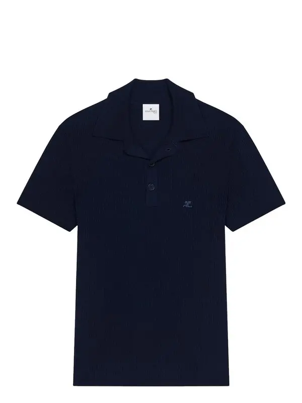 COURREGES Ribbed Polo Shirt - Blue