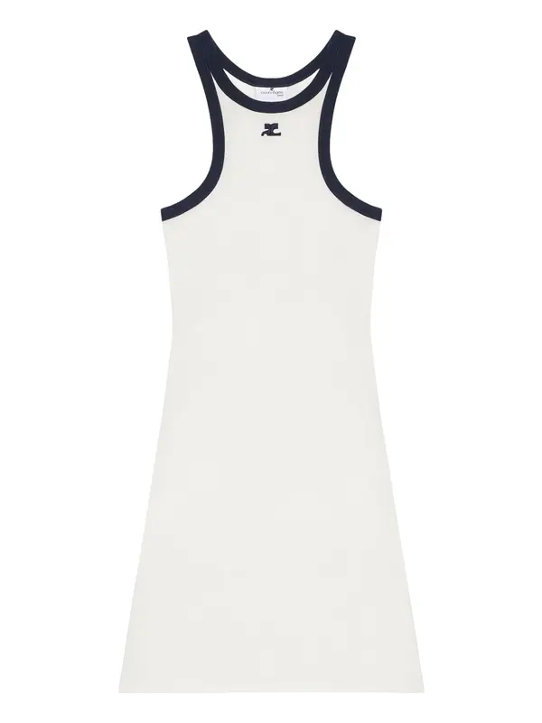COURREGES Cotton Scuba Dress - White