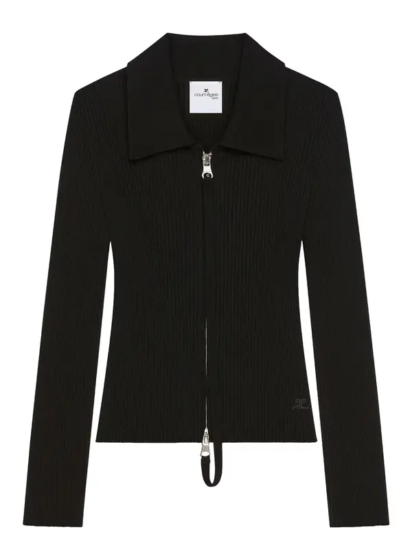 COURREGES Zip-up Cardigan - Black