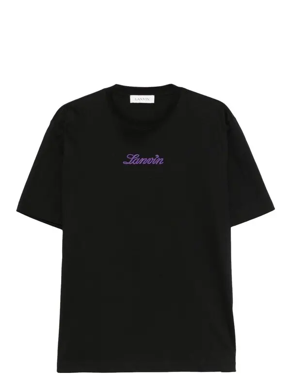 LANVIN Logo-embroidered T-shirt - Black