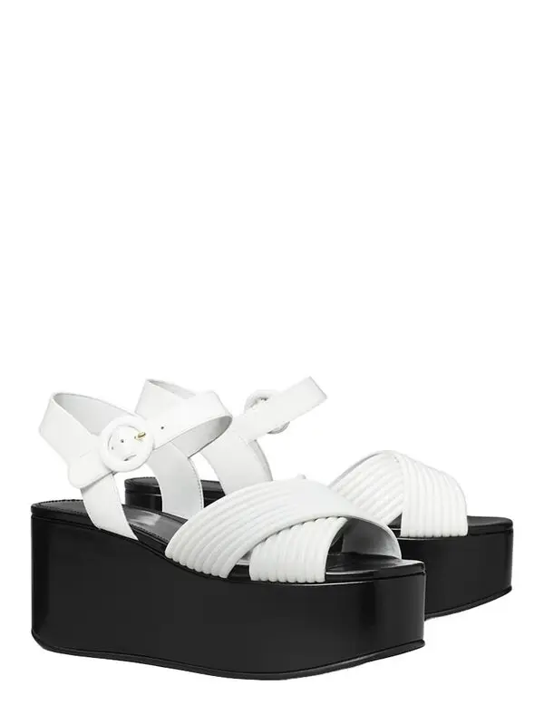 Tory Burch Bombé Platform Sandals - Cloud/perfect Black