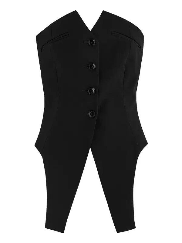 Alexander Wang Strapless Wool Waistcoat - Black