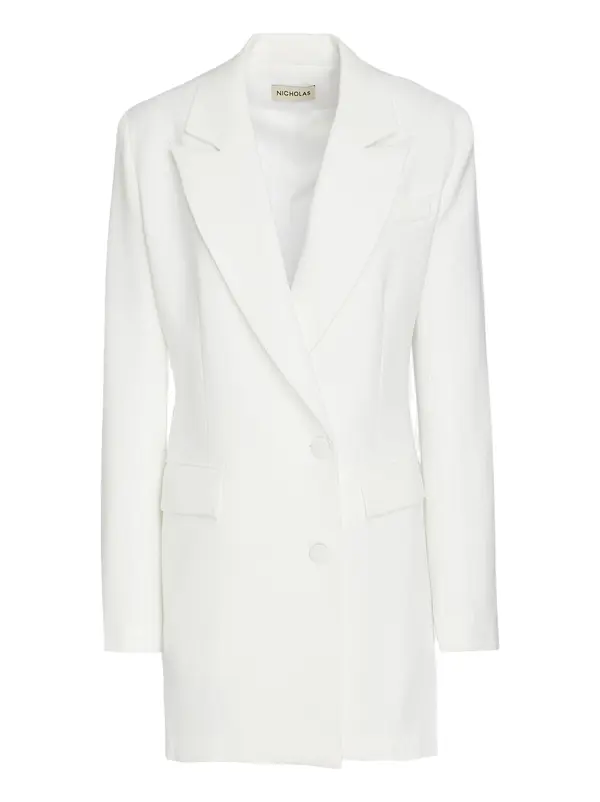 NICHOLAS Double-breasted Crepe Blazer - Ivory
