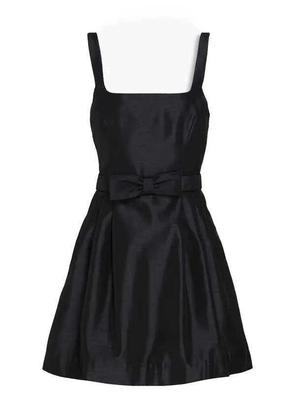 NICHOLAS Bow-detailed Taffeta Mini Dress - Black