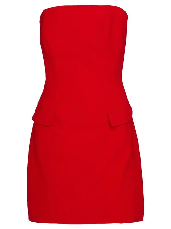 NICHOLAS Strapless Crepe Mini Dress - Crimson