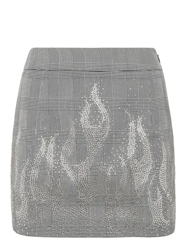 Philipp Plein Flame-appliqué Mini Skirt - Black