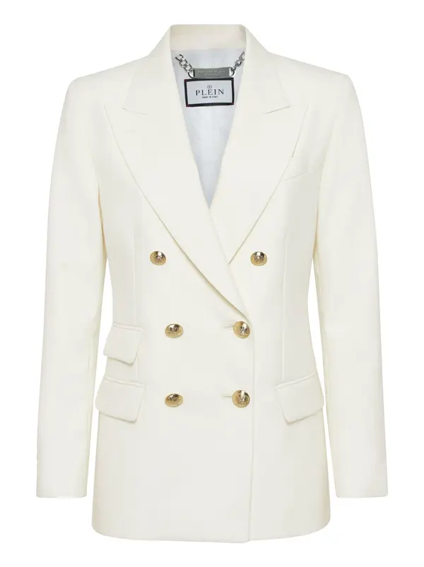 Philipp Plein Marine-fit Wool Blazer - White