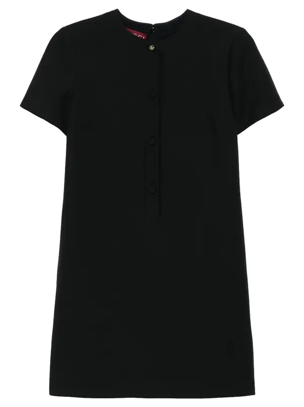 Gucci Inverted-pleat Mini Dress - Black