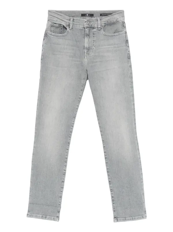 7 For All Mankind Mid-rise Skinny Jeans - Grey