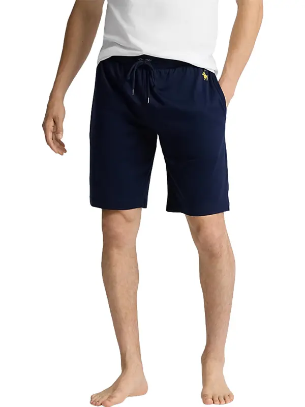 Polo Ralph Lauren Luxury Mercerized Cotton Pajama Shorts - Cruise Navy/ Gold Bugle