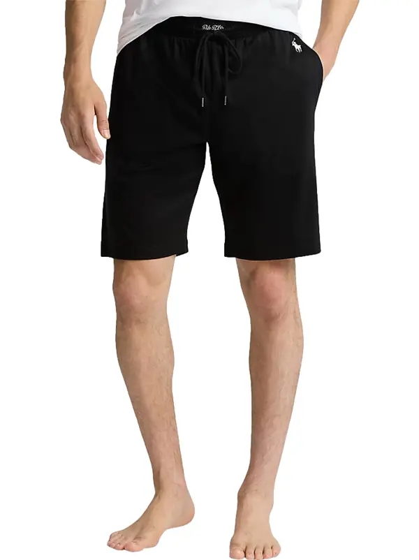 Polo Ralph Lauren Luxury Mercerized Cotton Pajama Shorts - Polo Black/ White