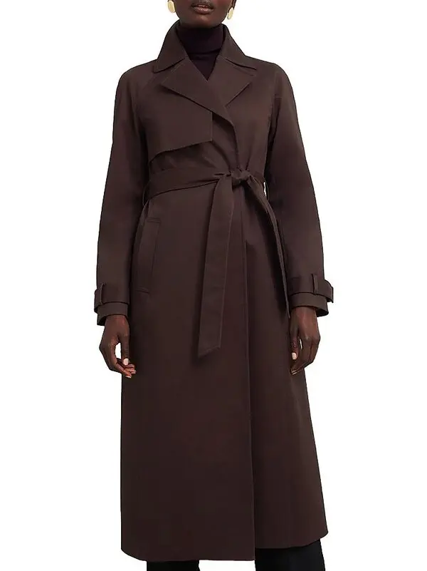 HOBBS LONDON Willow Removable Belt Trench Coat - Chocolate
