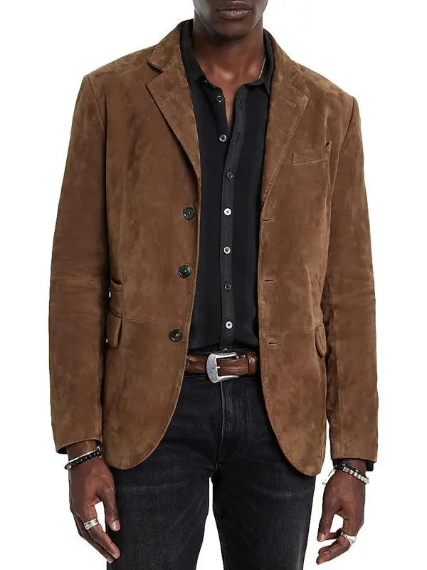 John Varvatos Slim Fit Leather Sport Jacket - Sienna Brown