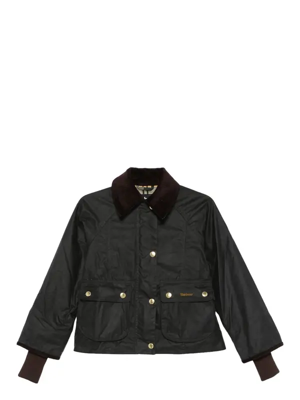 Barbour Beadnell Waxed Cropped Jacket - Green