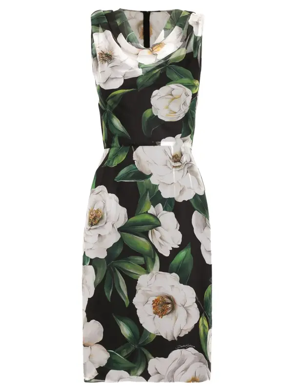Dolce & Gabbana Floral-print Mini Dress - Black