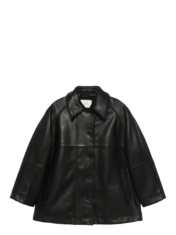 Studio Nicholson Ridger Leather Coat - Black