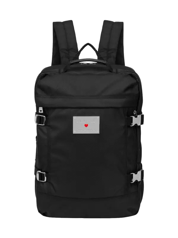 Moschino Logo-plaque Backpack - Black