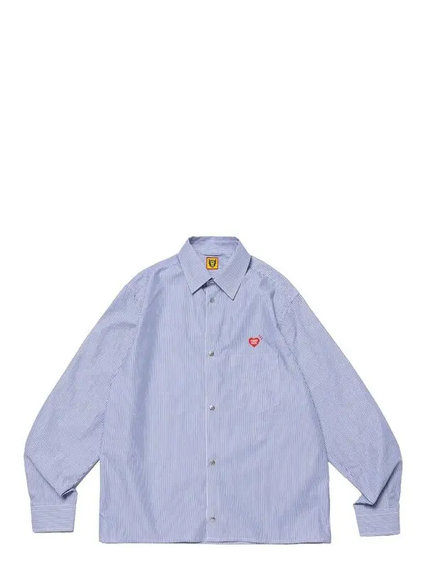 HUMAN MADE Snap Button Long Sleeve Shirt - Blue