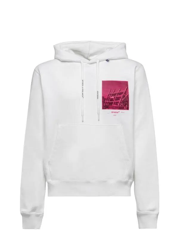Off-White Halftone Arrows Hoodie - White/fuchsia