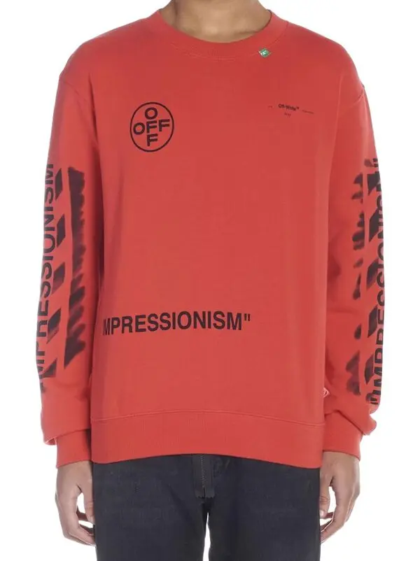 Off-White Impressionism Diag Stencil Sweatshirt - Red/black