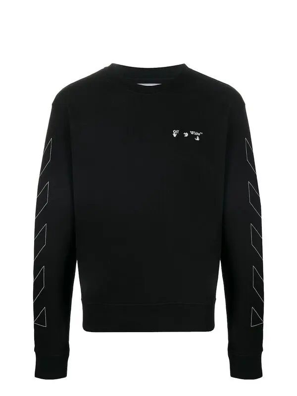 Off-White Slim Fit Diag Logo Sweatshirt - Black/white