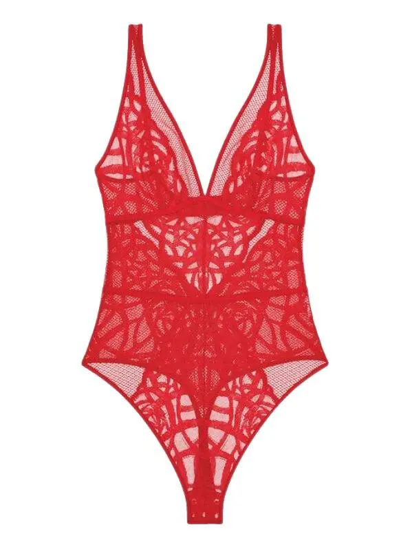 THIRDLOVE Rose Lace Unlined Bodysuit - Red