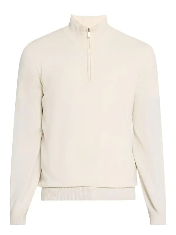 Brunello Cucinelli Cashmere Half-zip Pullover - White