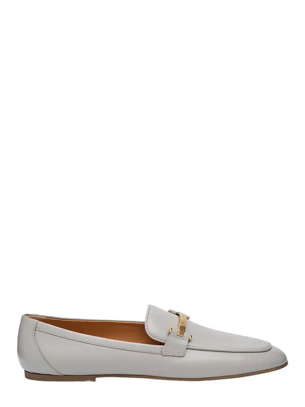 TOD'S Leather Bar Loafers - Gabbiano