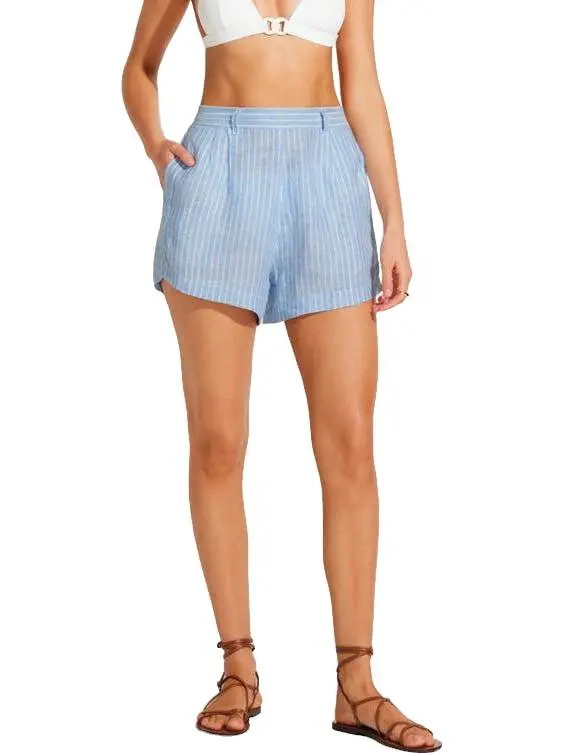 Vitamin A® Getaway Linen Cover-up Shorts - Summer Stripe