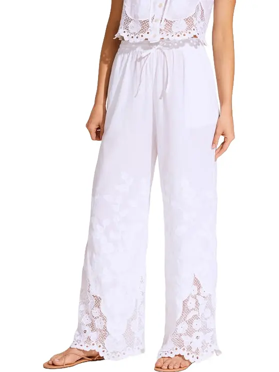 Vitamin A® Floral Broderie Anglaise Cover-up Pants - White