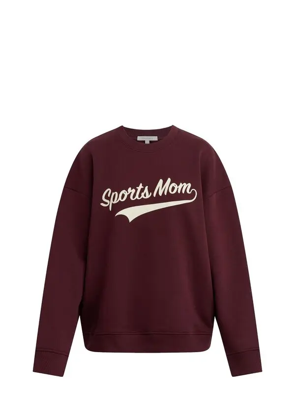 FAVORITE DAUGHTER Sports Mom Cotton Blend Sweatshirt - Burgundy/gardenia