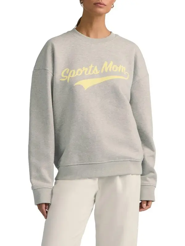 FAVORITE DAUGHTER Sports Mom Cotton Blend Sweatshirt - Heather Grey