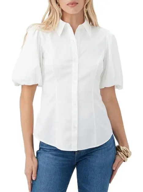 Trina Turk Kari Puff-sleeve Blouse - White