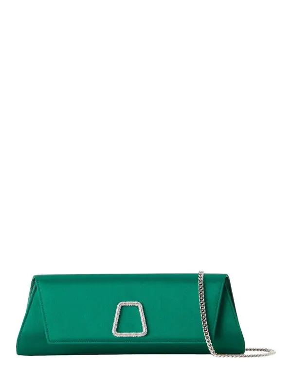 Akris Small Anouk East/west Silk Satin Clutch - Emerald