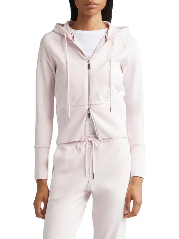 Thom Browne 4-bar Colorblock Zip Hoodie - Light Pink