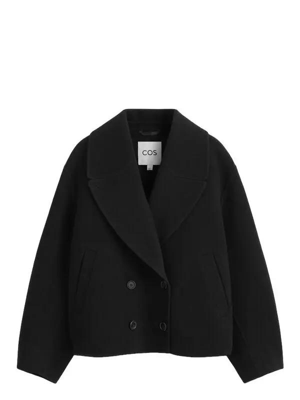 Cos Oversized Double-faced Wool Jacket - Black