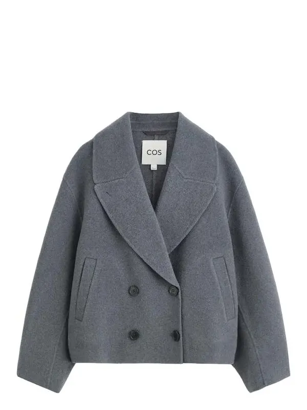 Cos Oversized Double-faced Wool Jacket - Gray