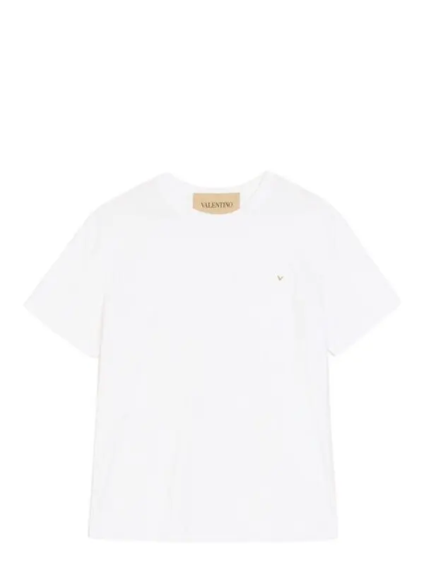 Valentino Garavani Cotton T-shirt With Vgold - White