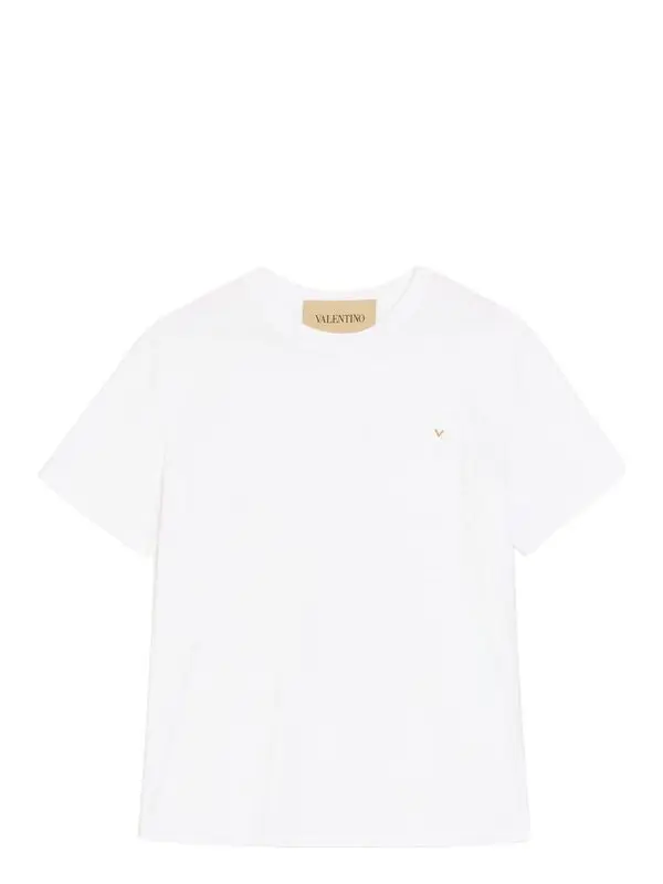 Valentino Garavani Cotton T-shirt With Vgold - White