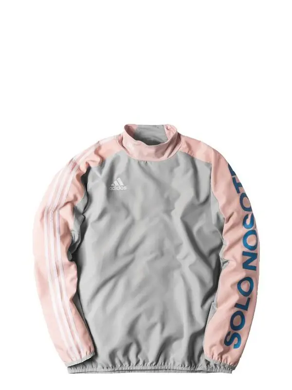 Kith Adidas Soccer Flamingos Piste Warm Up Long Sleeve Tee Shirt - Grey