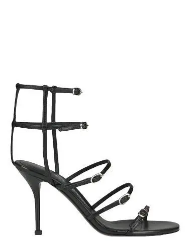 Alexander McQueen Leather Ankle Strap Sandals - Black