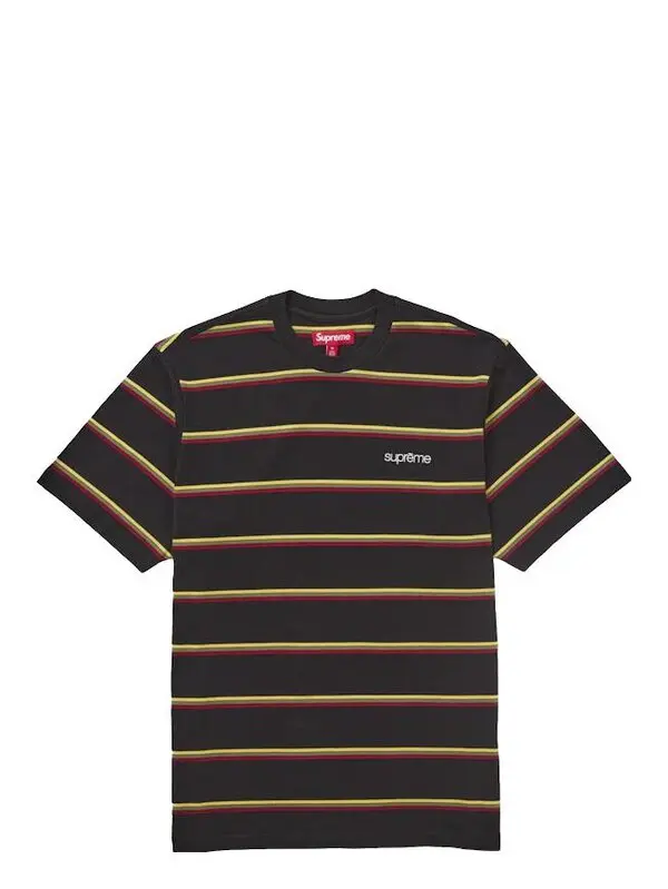 Supreme Stripe Short Sleeve Top - Black