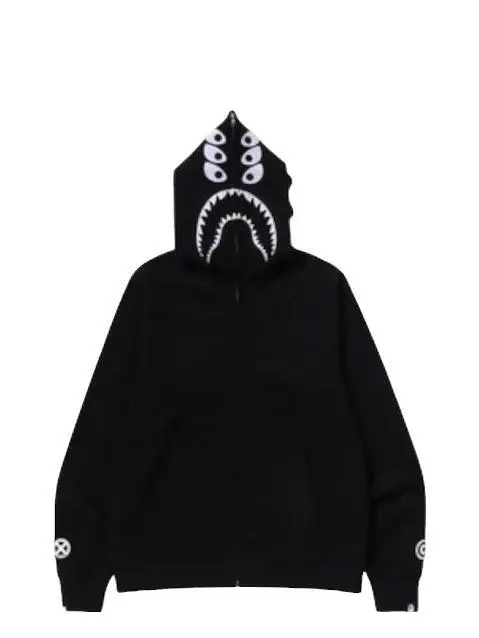 BAPE X Bounty Hunter Mad Shark Full Zip Hoodie - Black