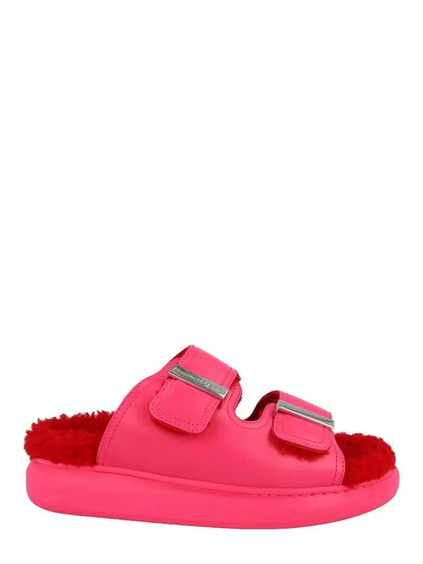Alexander McQueen Oversized Hybrid Slides - Pink Silver