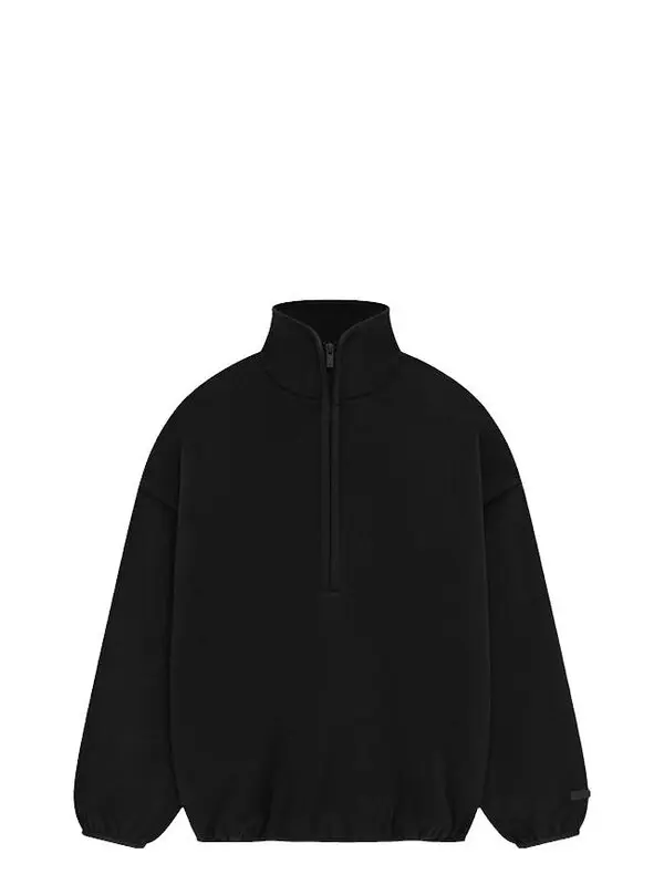 Fear Of God Essentials Brushed Half Zip Pullover - Black
