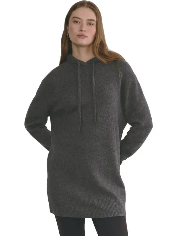 Everlane Oversized Hoodie In Plush Cotton Sweater - Charcoal