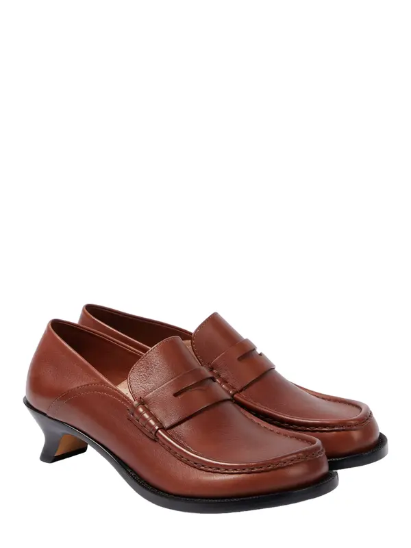 Loewe Campo Leather Loafers - Brown